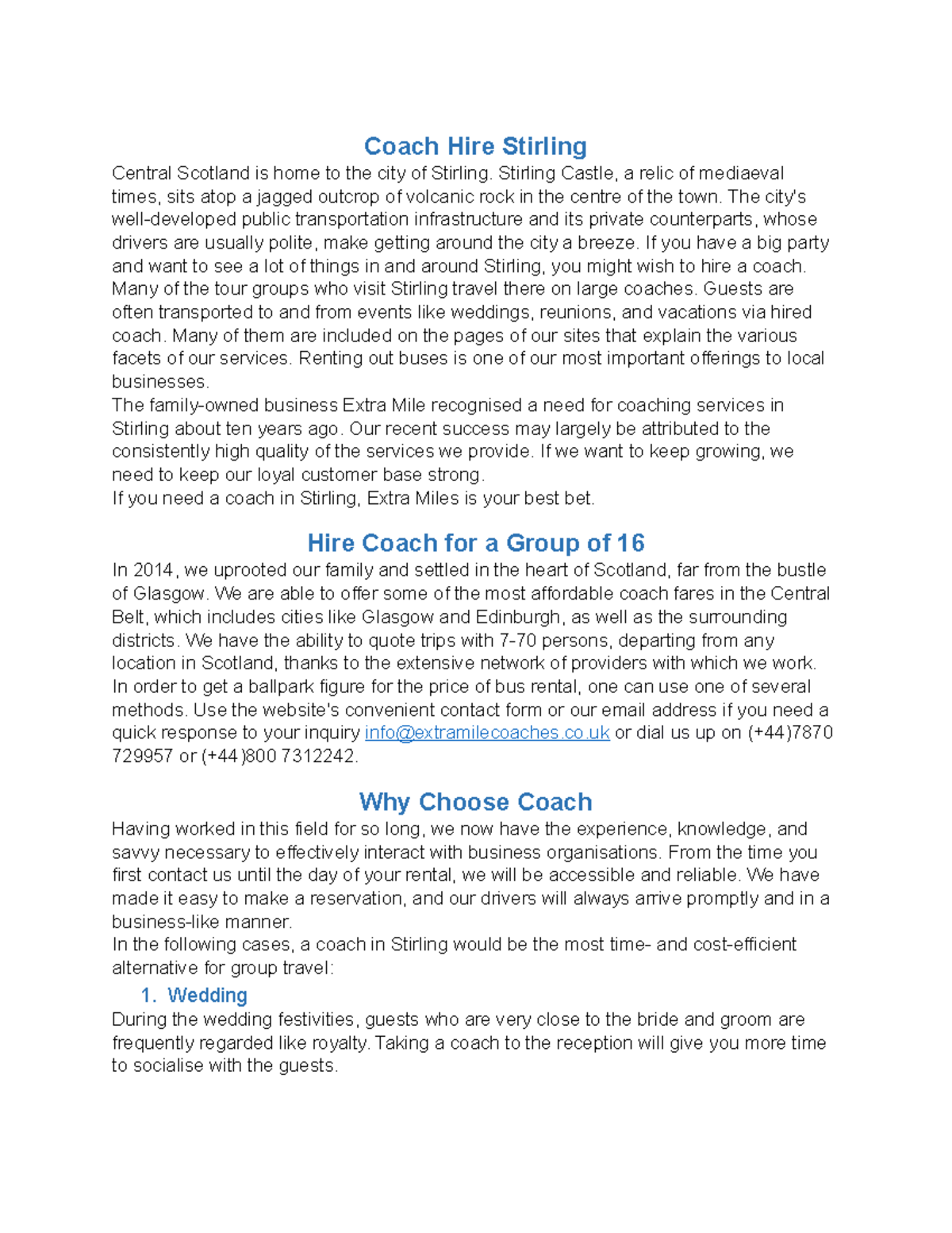 Coach hire strling - assignment - Coach Hire Stirling Central Scotland ...