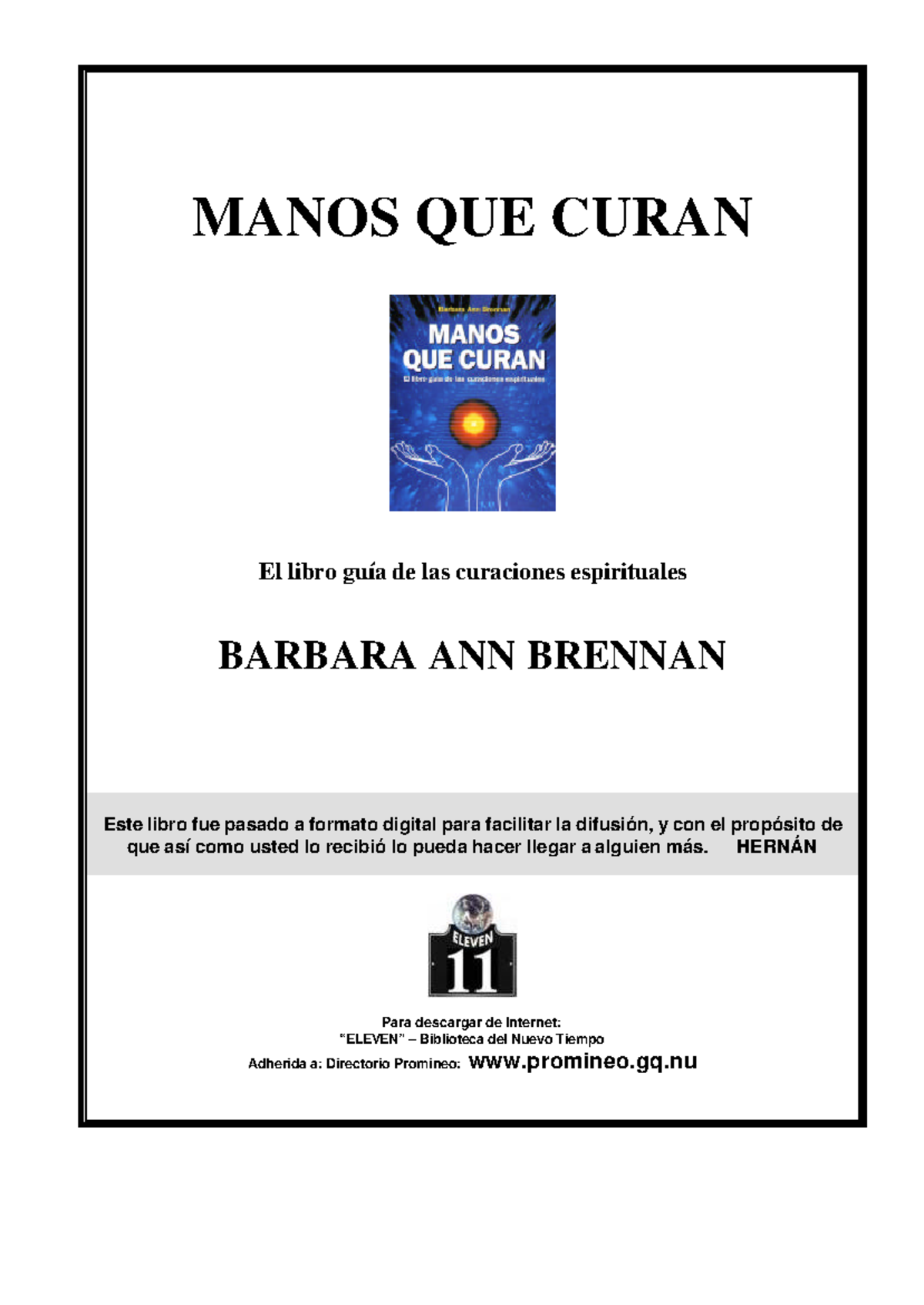Barbara Ann Brennan - Manos Que Curan Spanish (1993) - MANOS QUE CURAN ...