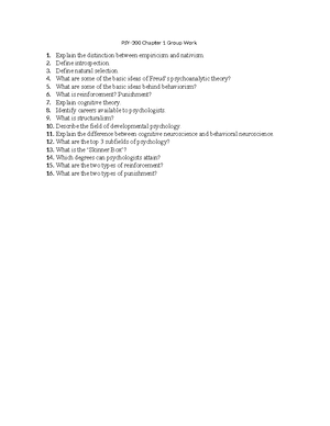 PSY 200 Chapter 11 Group Work - PSY-200 Chapter 11 Group Work 11 ...