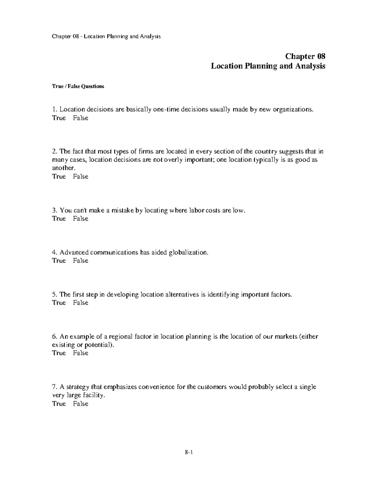 OM - CHAP 4 Slide = CHAP 08 SÁCH Location Planning and Analysis ...