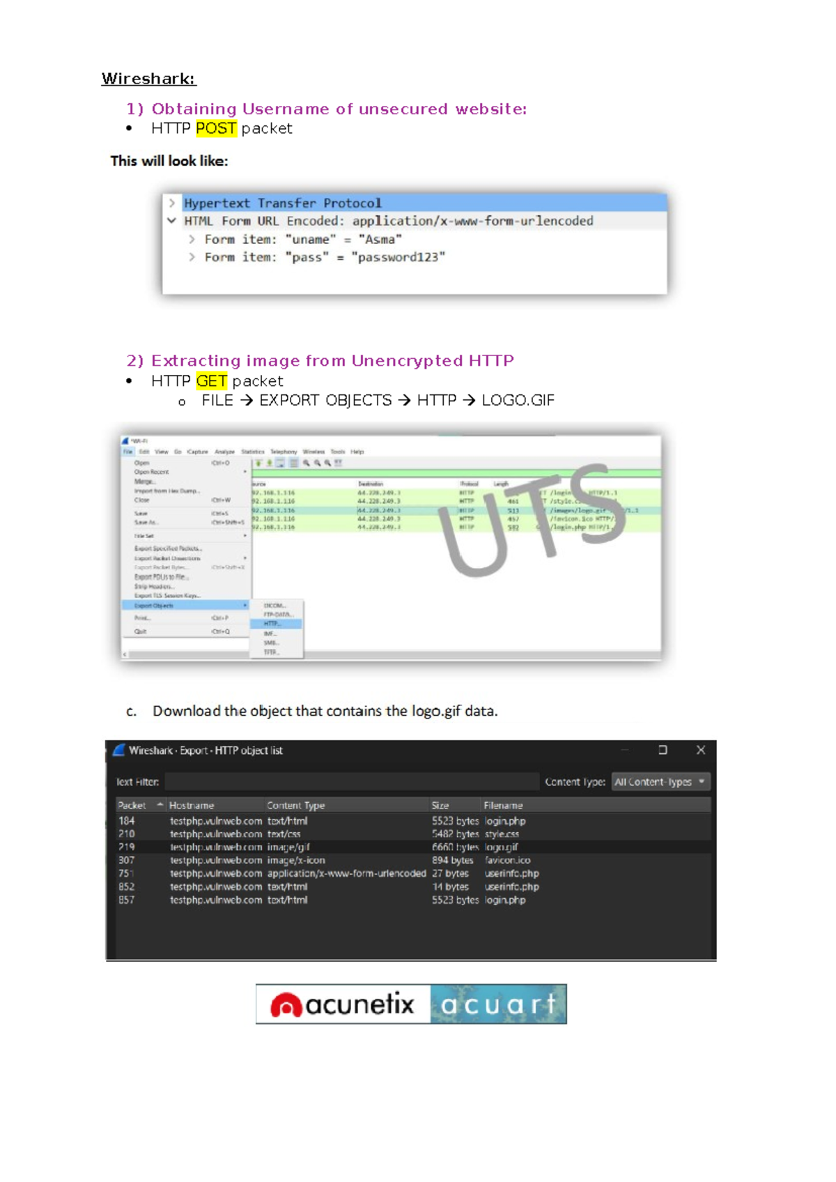 Skills Test Revision - Wireshark: 1) Obtaining Username of unsecured ...