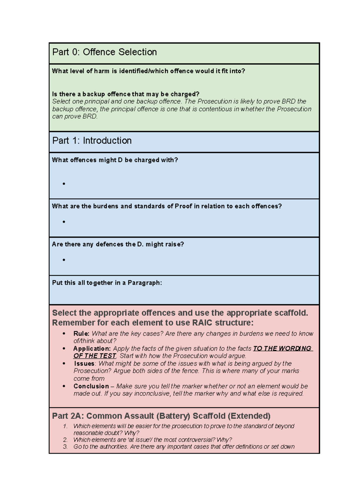 Assault - scaffold - Part 0: Offence Selection What level of harm is ...