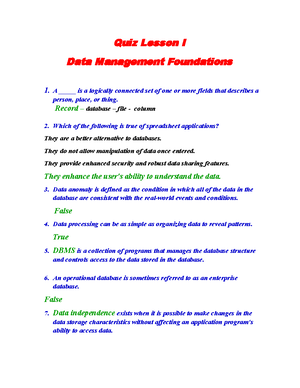 Lesson V (Normalization) - Lesson V Normalization NORMAL FORM ...