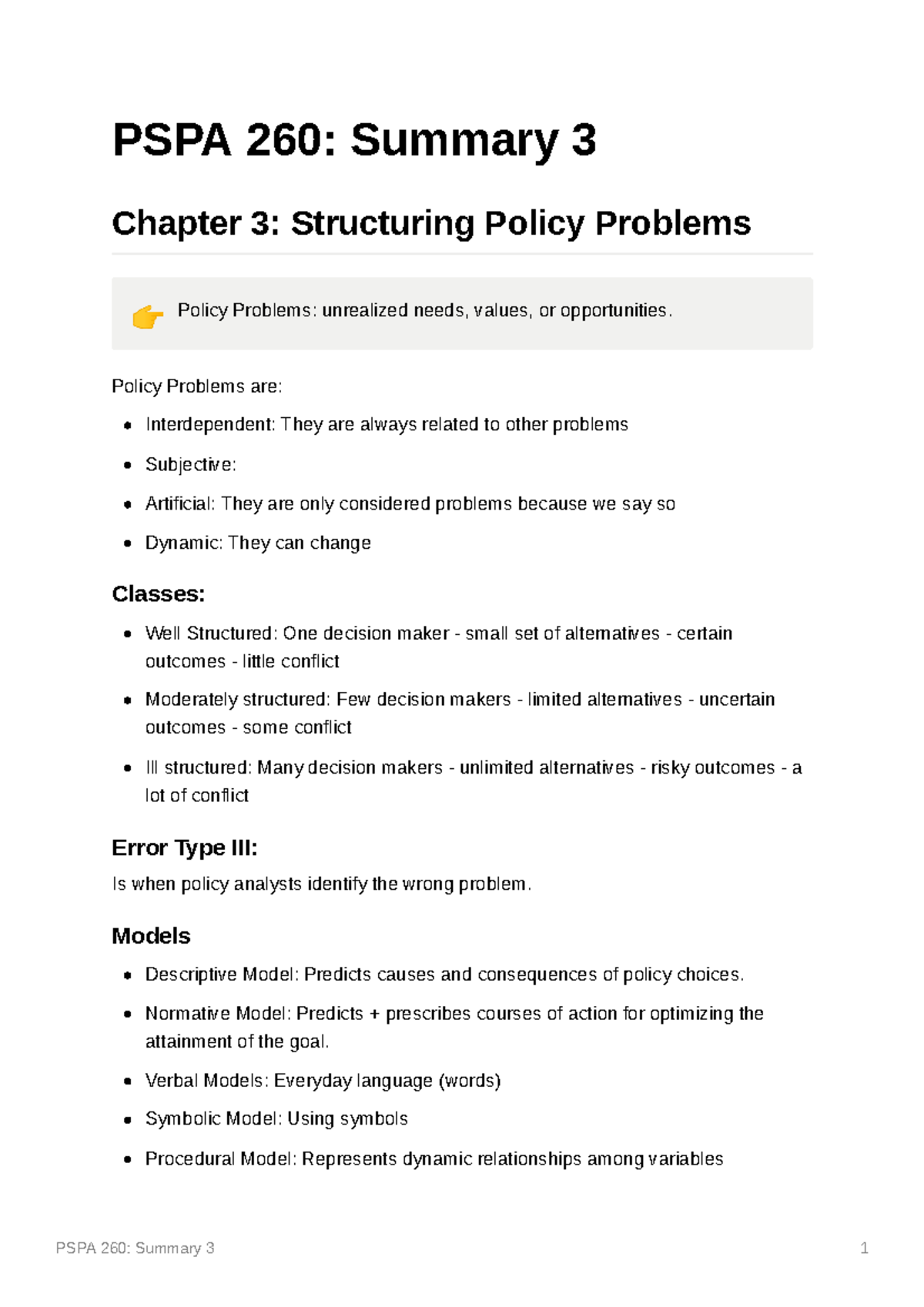 Policy Analysis Summary Chapter 3 Structuring Policy Problems PSPA policy-analysis-summary-chapter-3-structuring-policy-problems-pspa