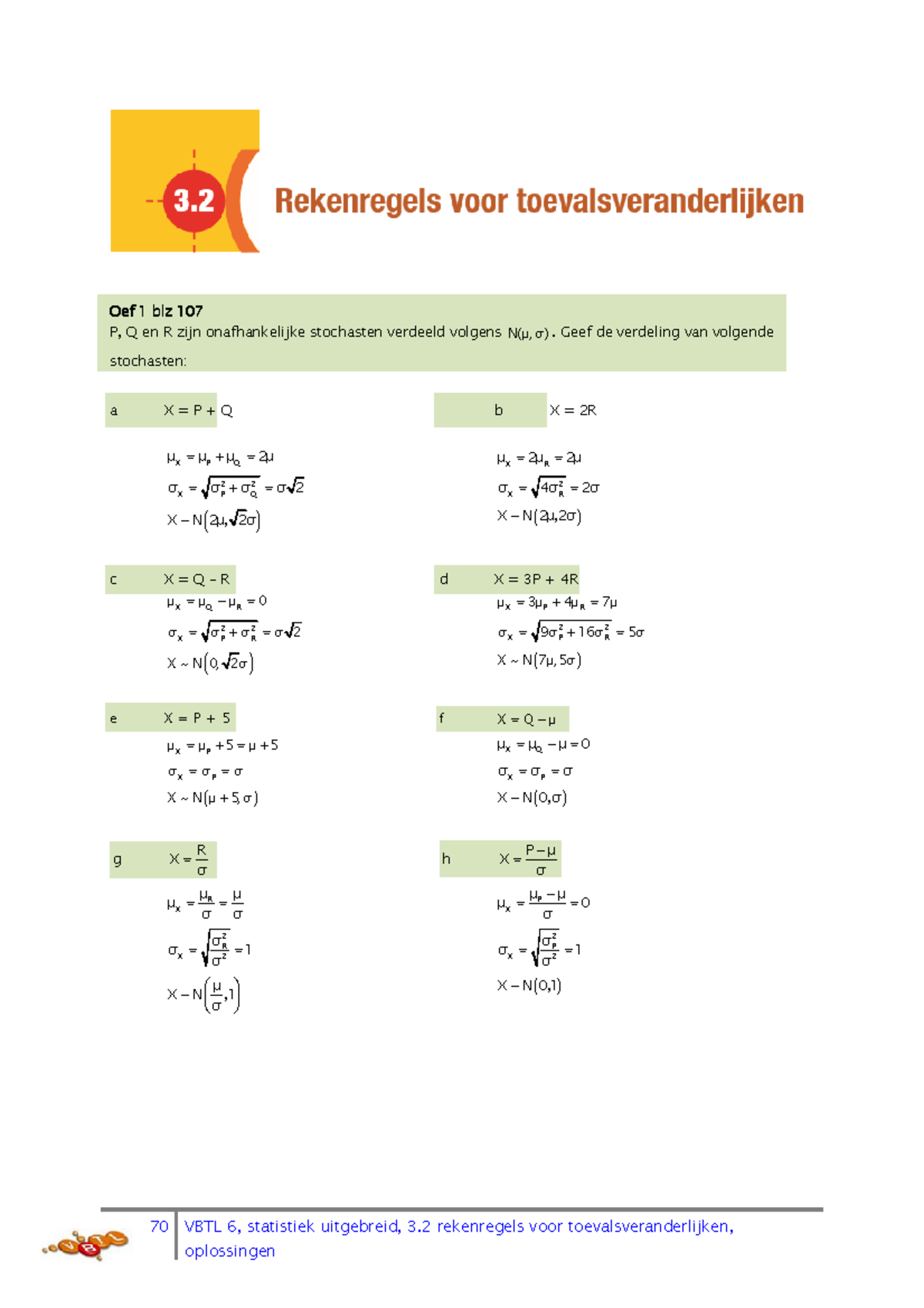 Oplossingen 3.2 Rekenregels - 70 VBTL 6, statistiek uitgebreid, 3 ...