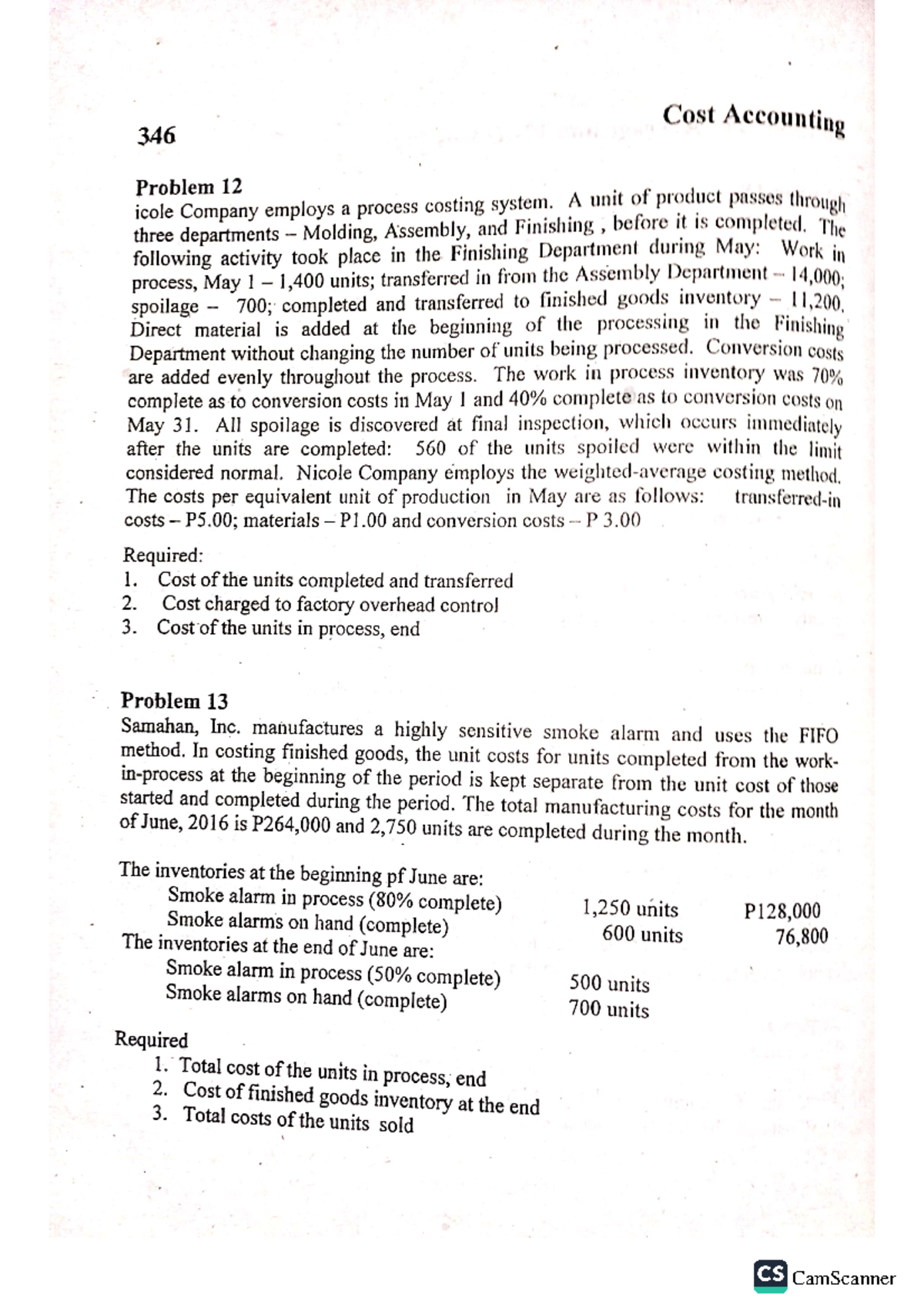 Chapter 11 Problem 12 13 - Accountancy - CamScanner - Studocu