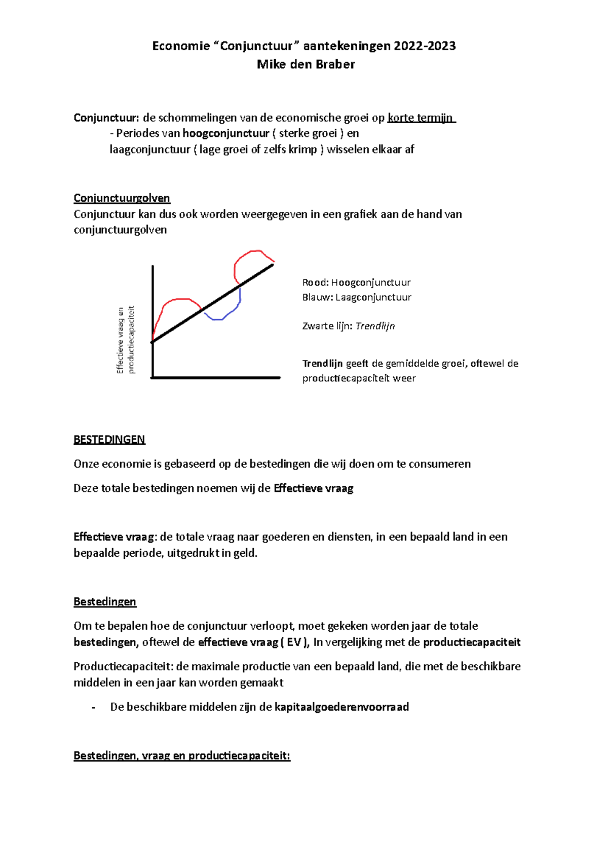 Economie Conjunctuur - Aantekeningen 2023 - Mike den Braber Conjunctuur ...