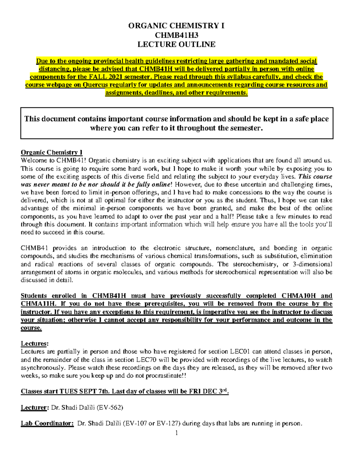 CHMB41 Fall 2021 syllabus - for organic chem - ORGANIC CHEMISTRY I ...