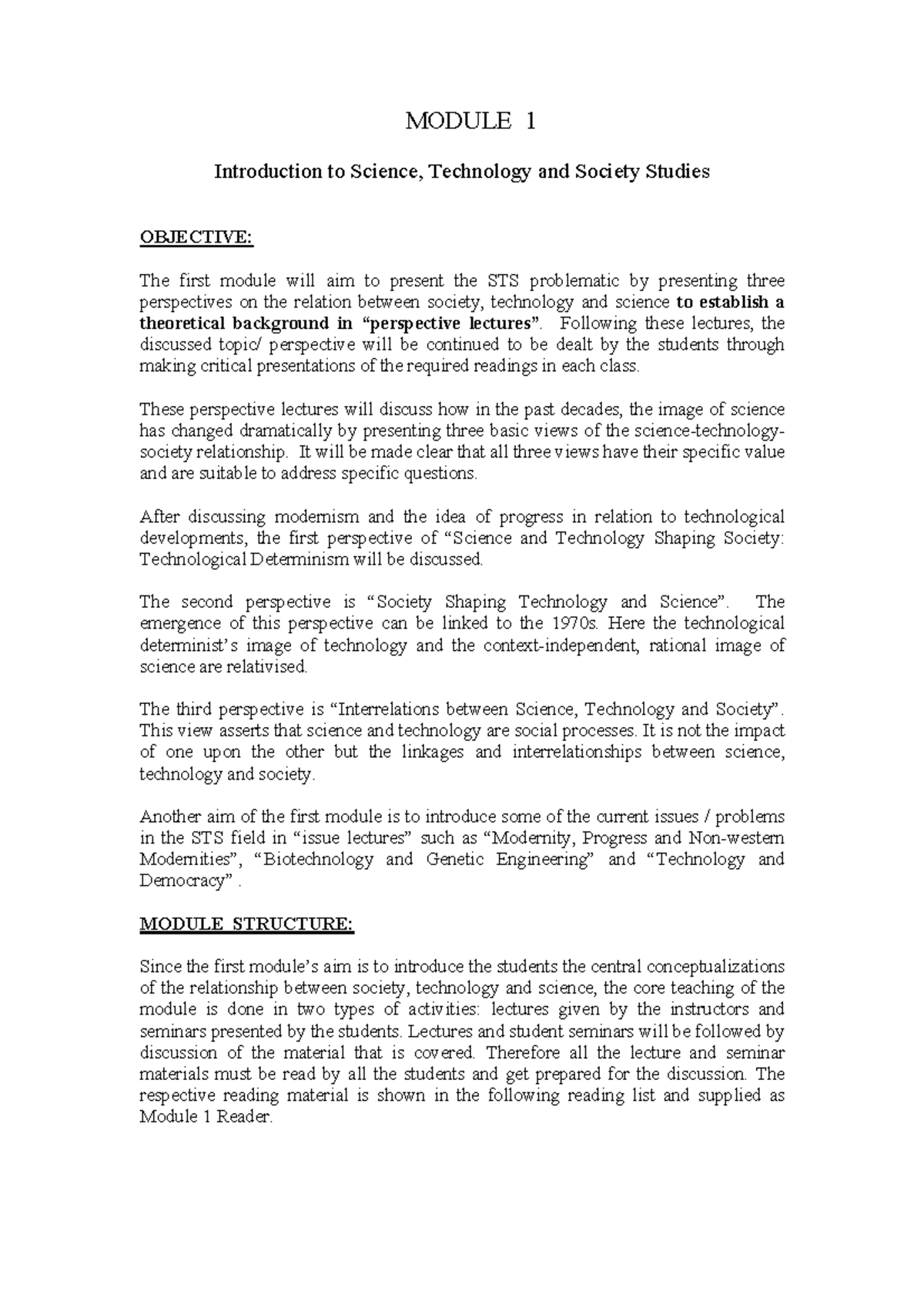 Module 1 - Concepts of STS - MODULE 1 Introduction to Science ...
