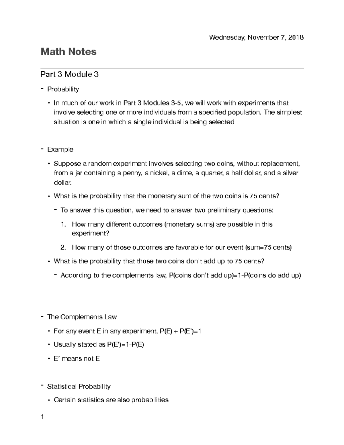 Math Notes-P3M3 - Part 3 Module 3 - Wednesday, November 7, 2018 Math ...