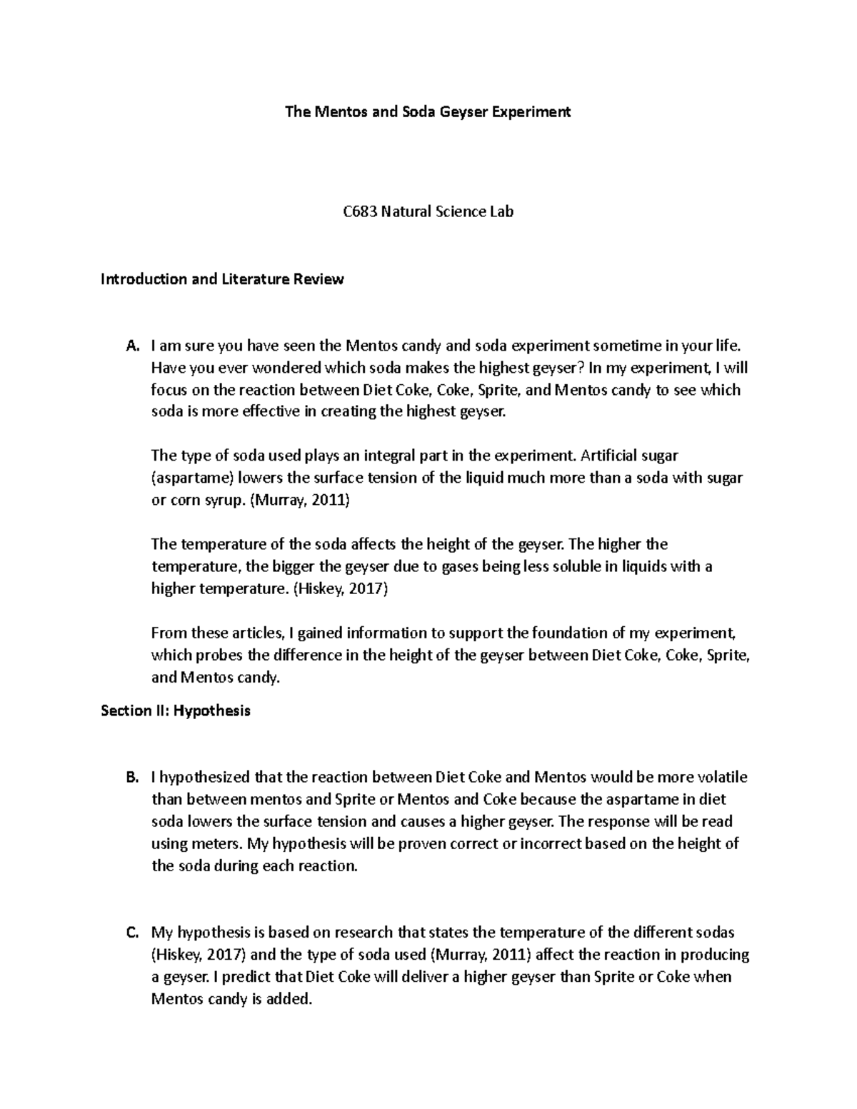 Natural Science Lab C683 - The Mentos and Soda Geyser Experiment C683 ...