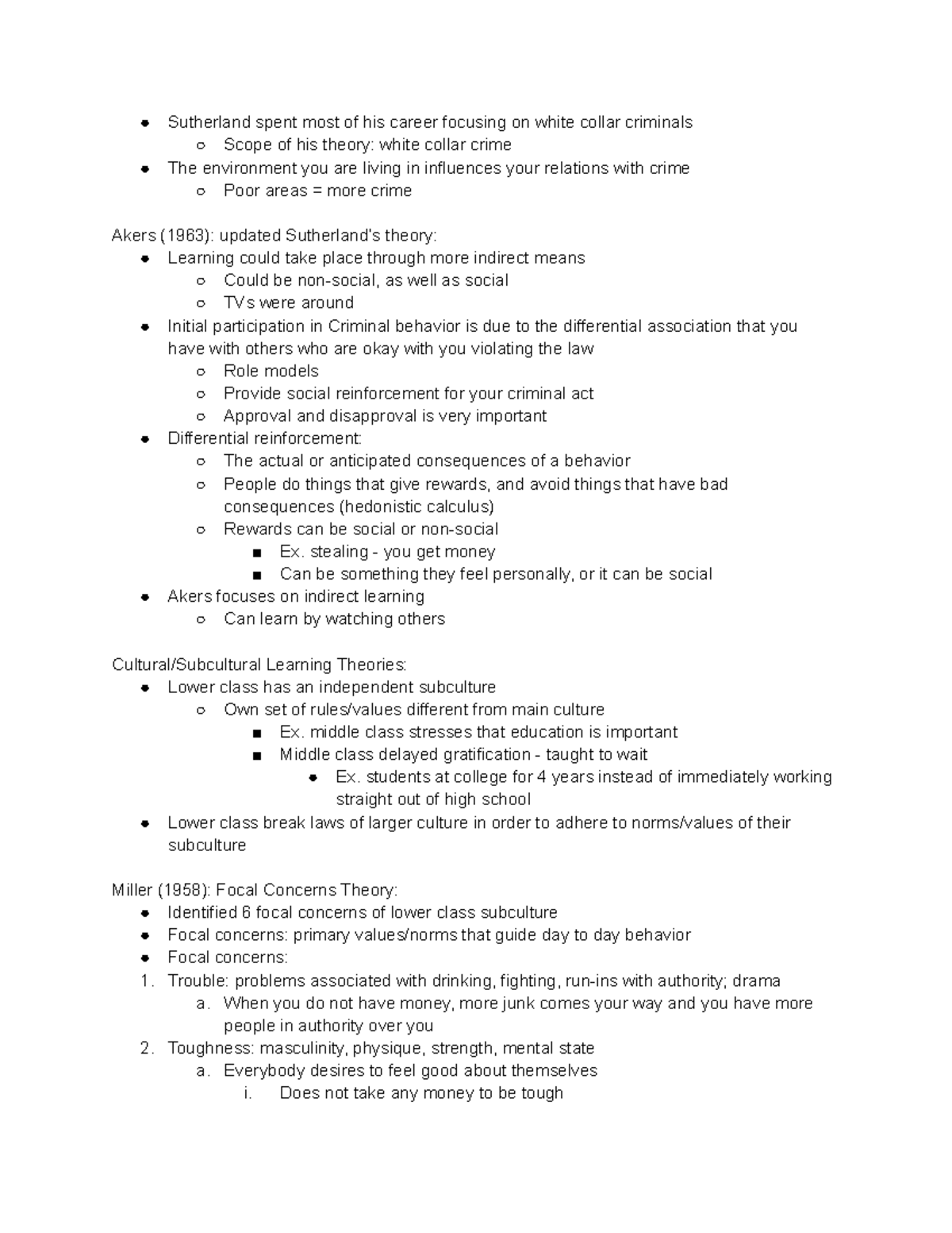 Theories OF CJ 7 - Dr. Sparks is the professor. - Sutherland spent most ...