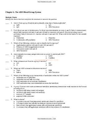 Ch05 - Blood bank test - T E S T B A N K S E L L E R. C O M Chapter 5 ...