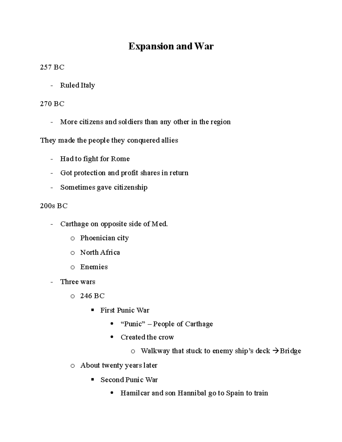 Expansion, War, and Fall of Roman Republic Overview - Expansion and War ...