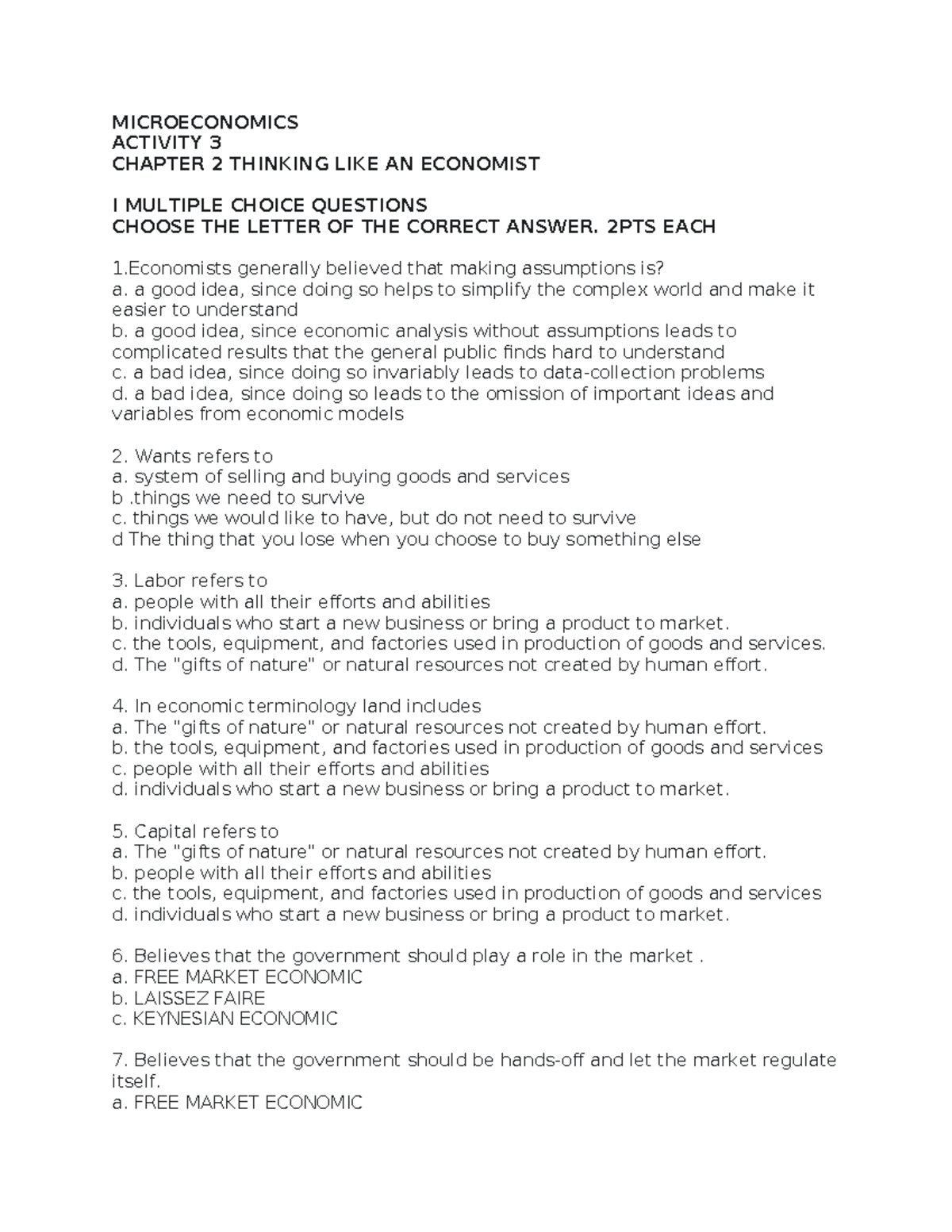 Microeconomics- Activity-3 - MICROECONOMICS ACTIVITY 3 CHAPTER 2 ...