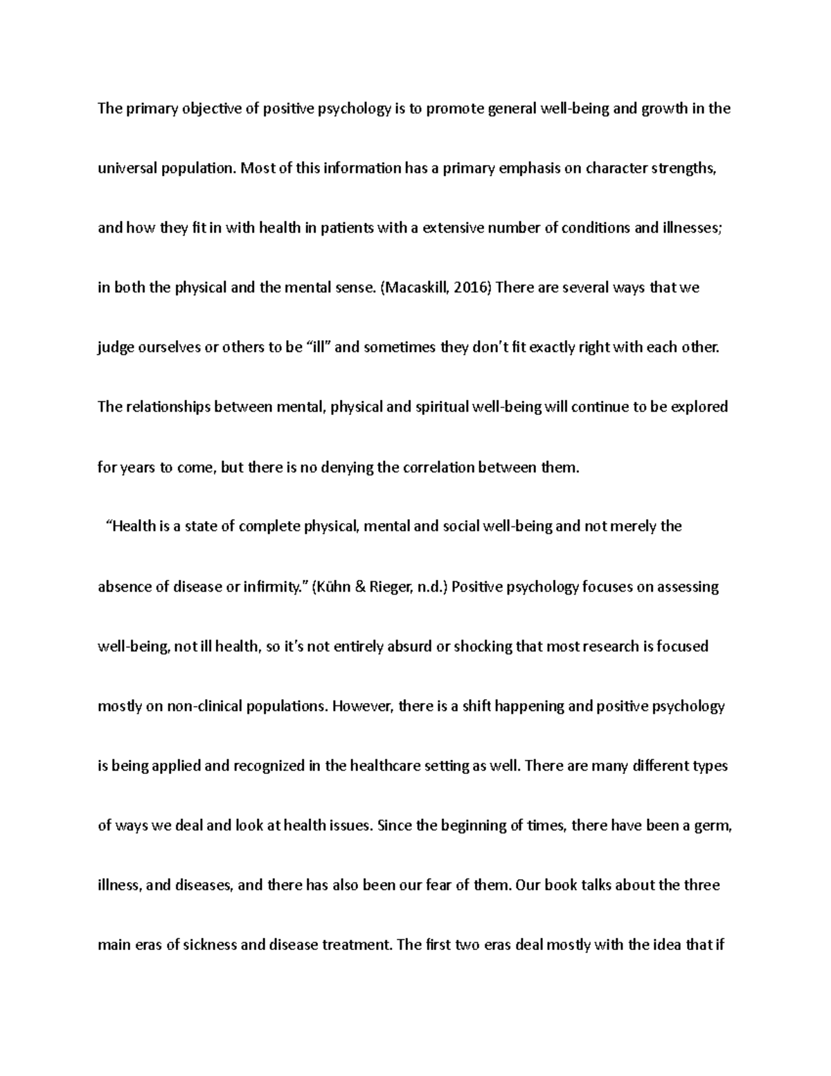 P4 - notes - The primary objective of positive psychology is to promote ...