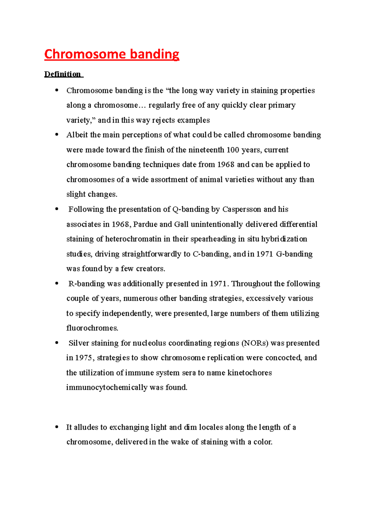 Chromosome banding - It is useful lecture notes - Chromosome banding ...