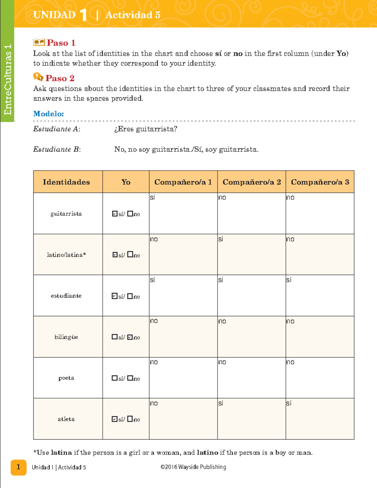 Ec l1 u1 actividad 5 paso1-se - UNIDAD 1 | Actividad 5 EntreCulturas 1 ...