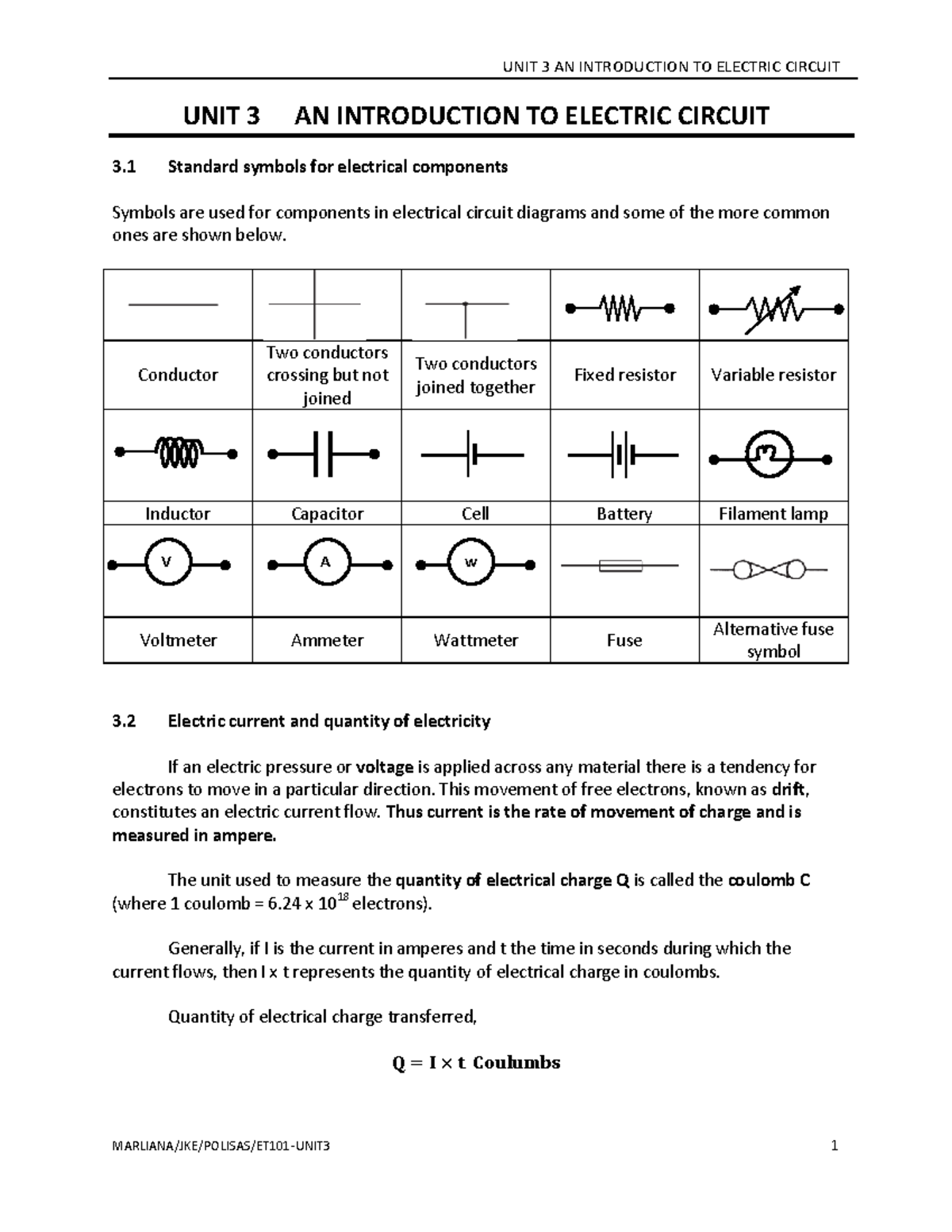 Unit 3 an introduction to electric circuit 3 - UNIT 3 AN INTRODUCTION ...