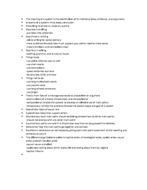 Micro - comm 1100 exam review - PUBLIC SPEAKING FINAL Rhetoric is the ...