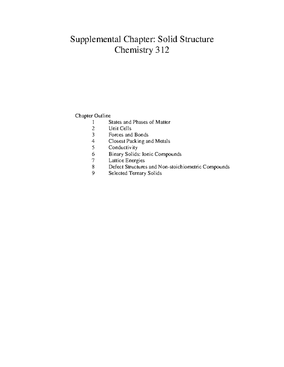 Solid State Chapter - Supplemental Chapter: Solid Structure Chemistry ...