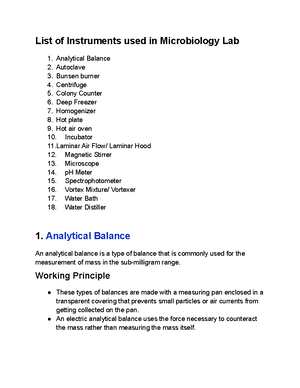 List of Instruments used in Microbiology Lab part 2 - 6. Deep Freezer ...