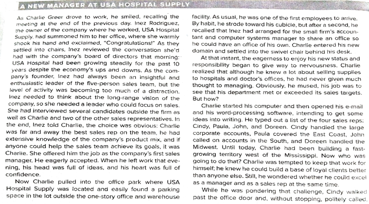 A New Manager at USA Hospital Supply - A NEW MANAGER AT USA HOSPITAL ...