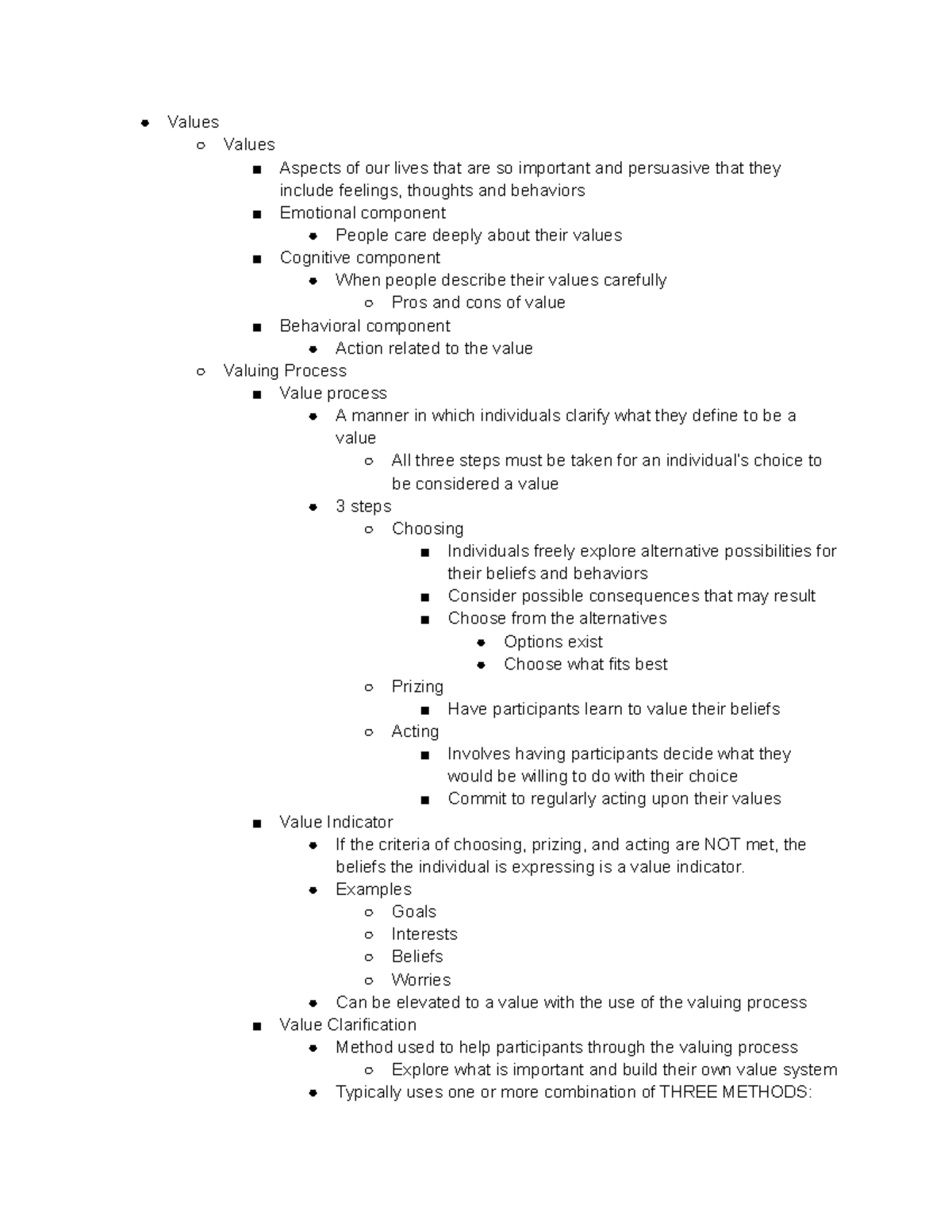 Unit 3 Value - Lecture notes Unit 3 - Values Values Aspects of our ...