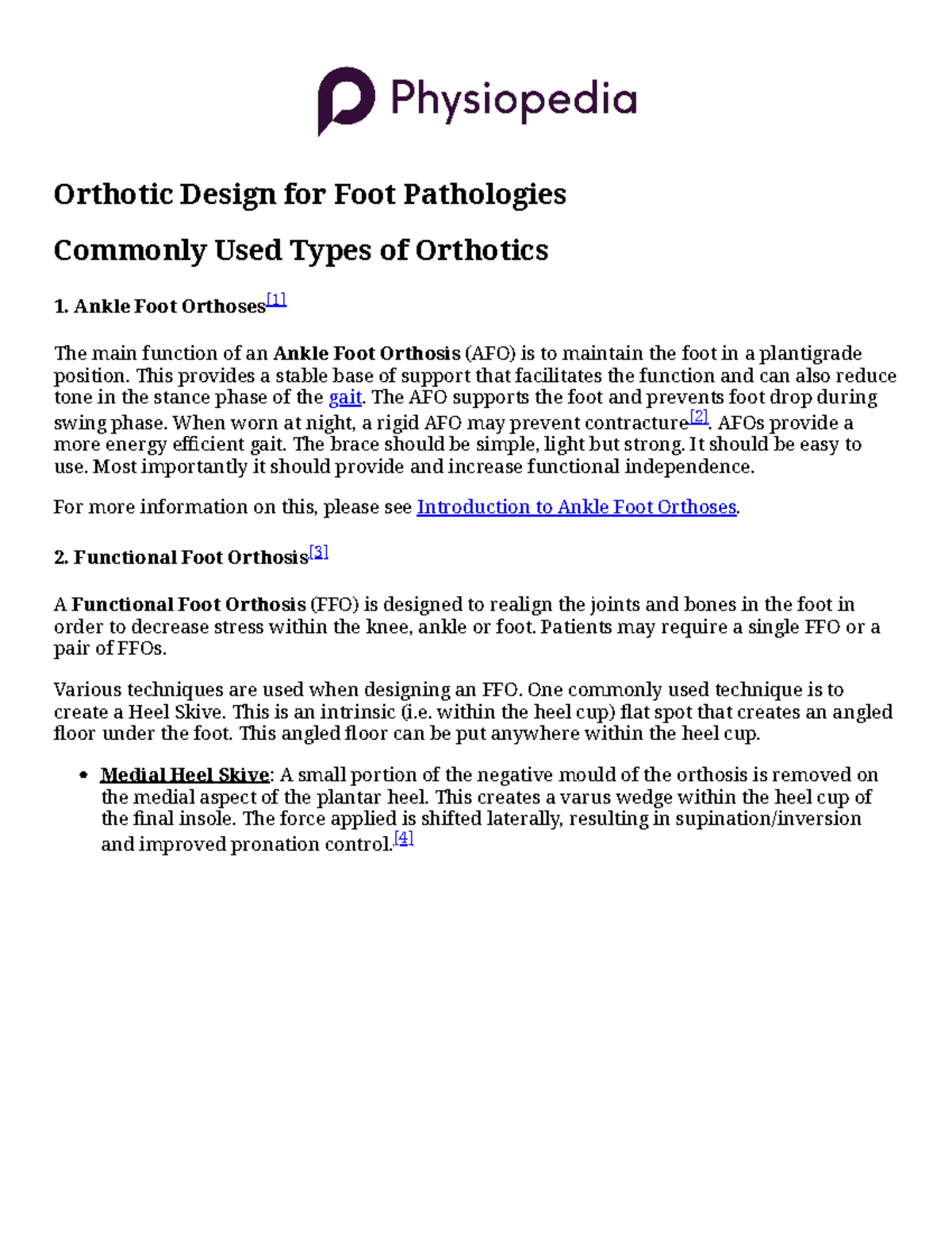 Orthotic Design for Foot Pathologies - Physiopedia - Orthotic Design ...
