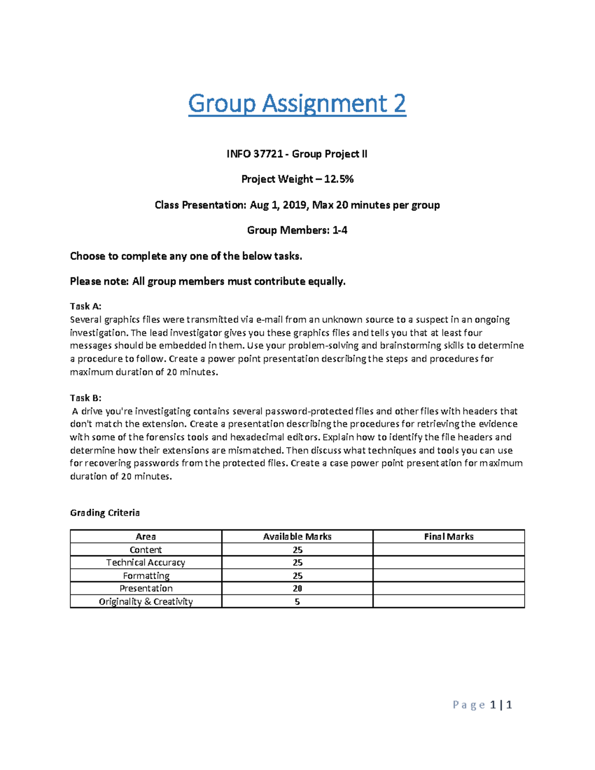 Group Assignment 2 - P a g e 1 | 1 Group Assignment 2 INFO 37721 ...