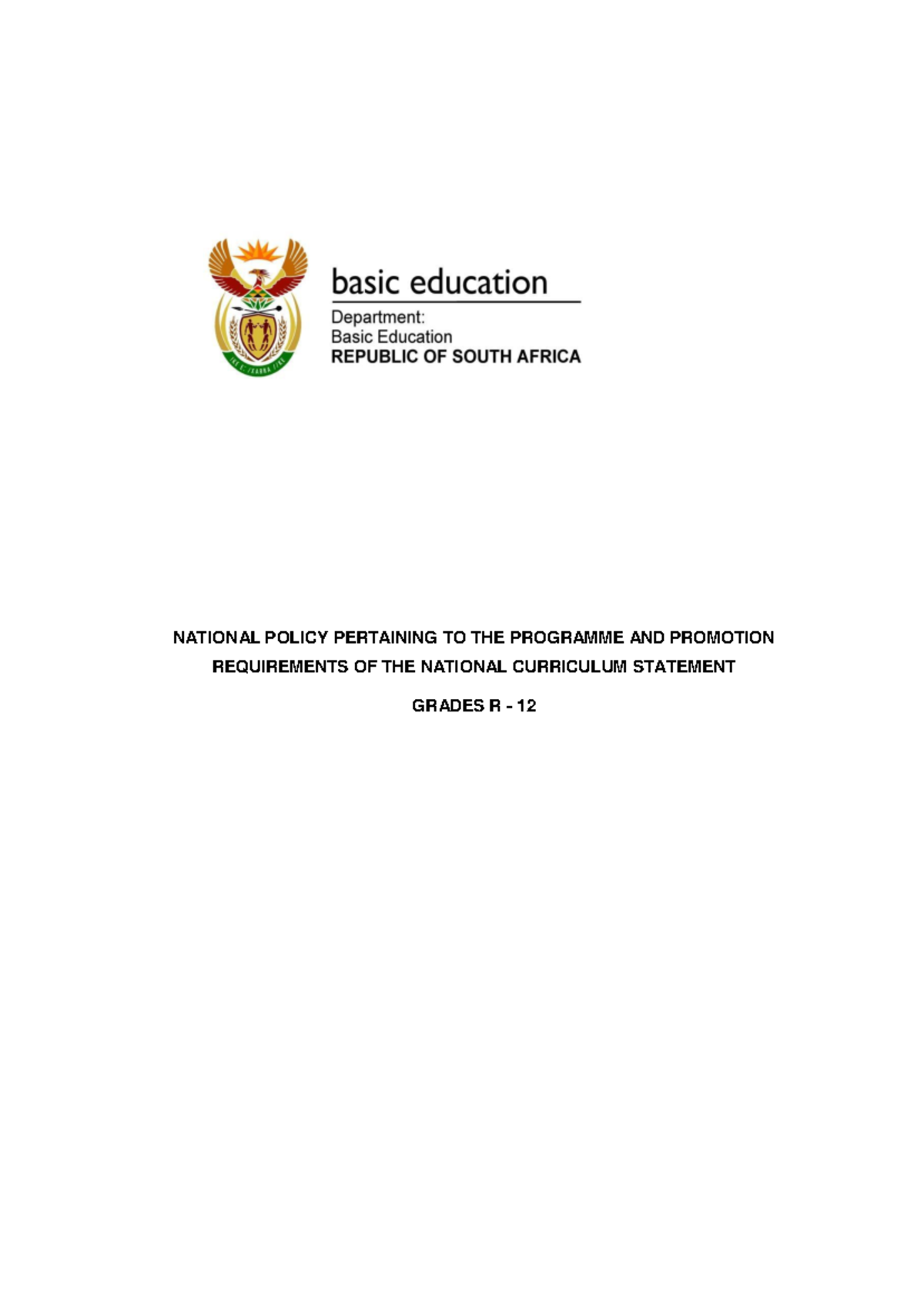 National Policy Npppr 05 Feb 2021 - NATIONAL POLICY PERTAINING TO THE ...