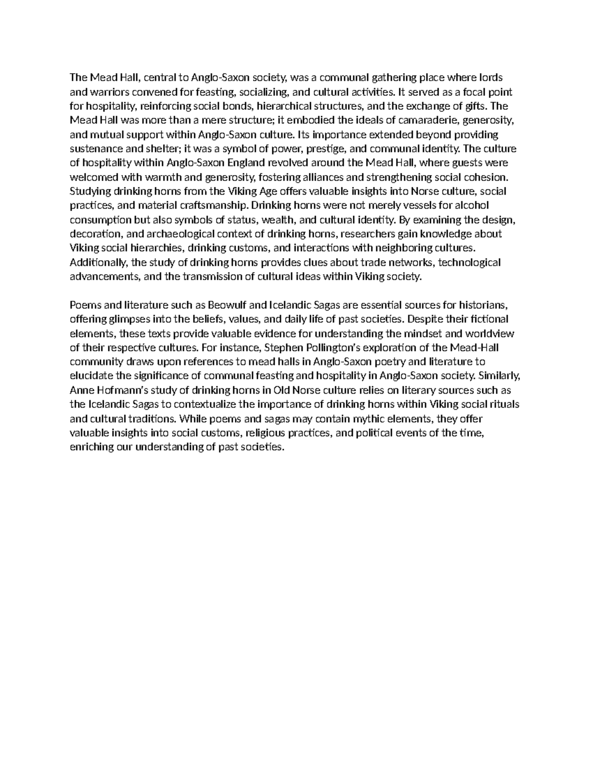 Tutorial reading 3 - Very useful - The Mead Hall, central to Anglo ...