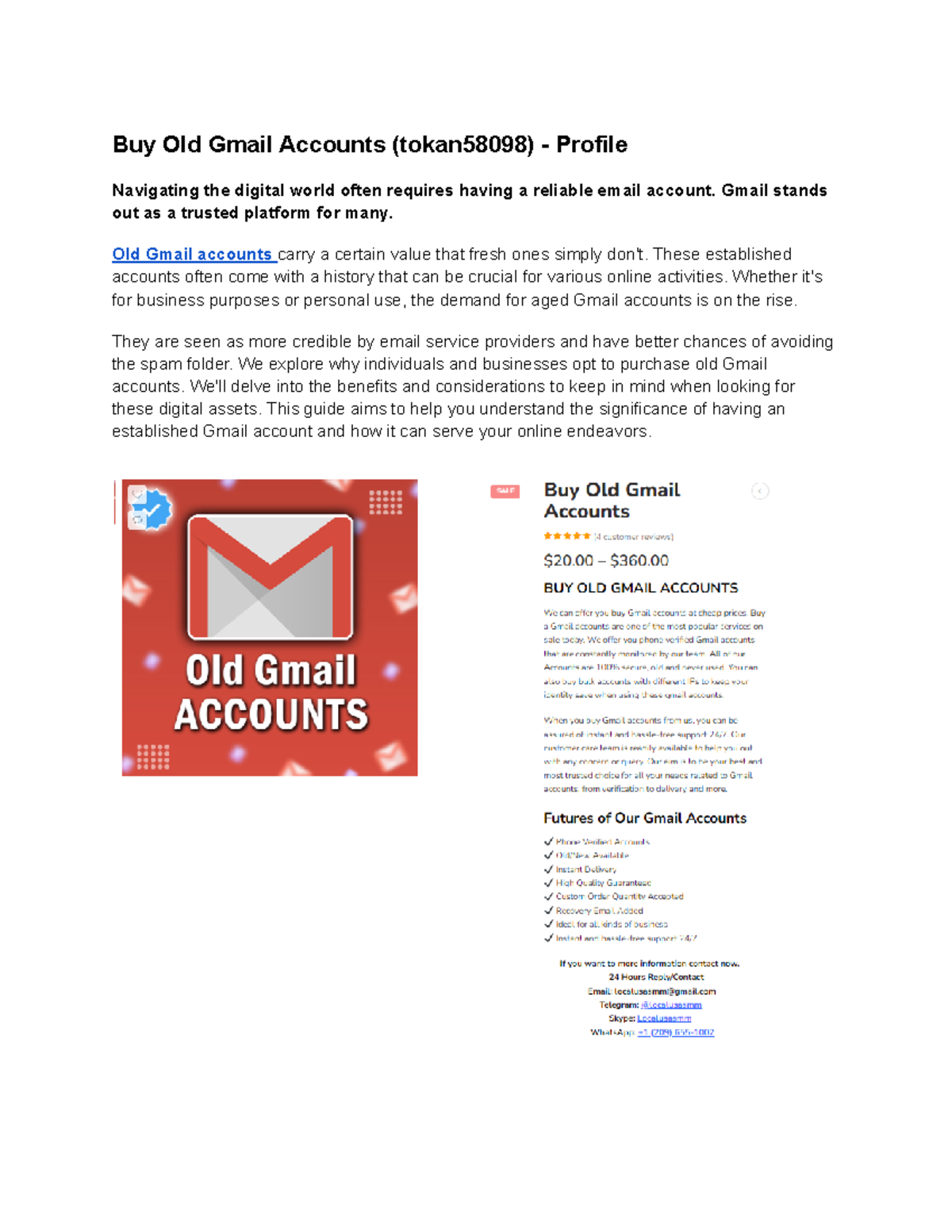 Buy Old Gmail Accounts (tokan 58098) - Profile - Buy Old Gmail Accounts ...