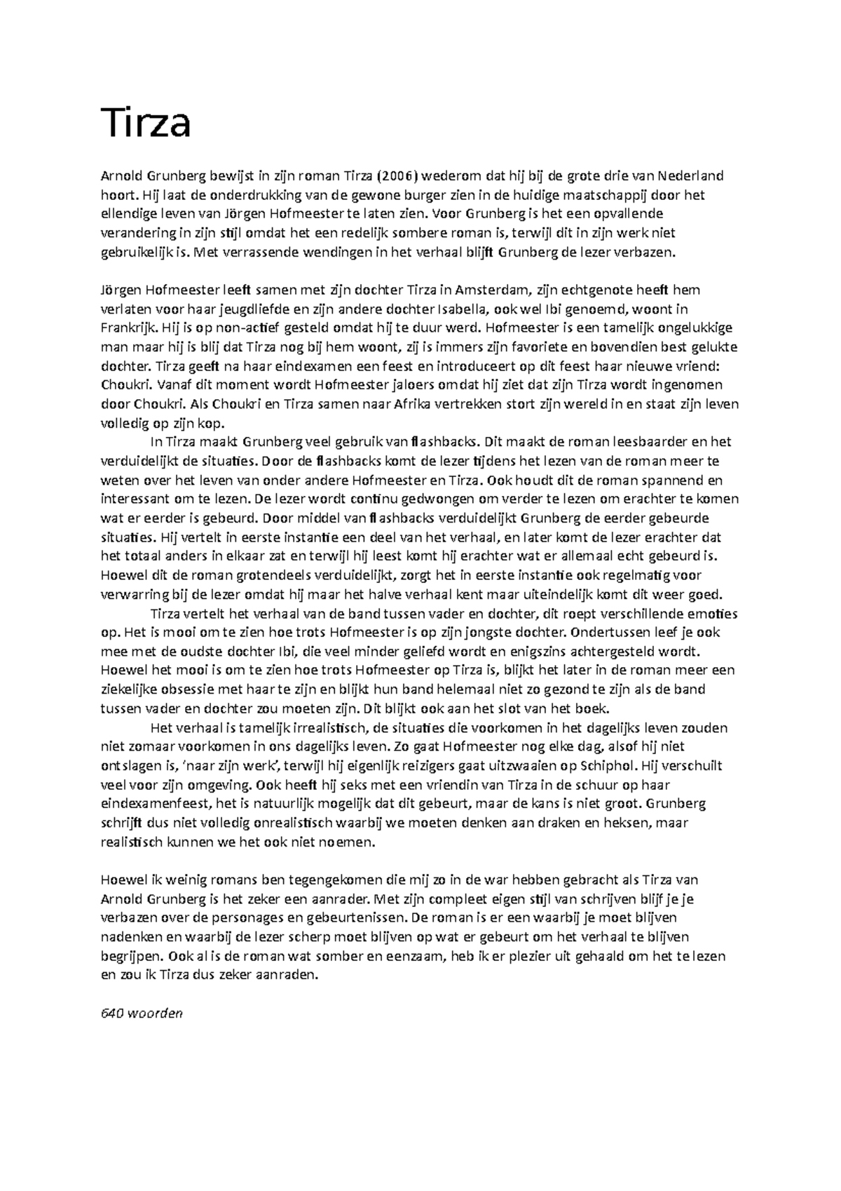 Tirza recensie - Arnon grunberg - Tirza Arnold Grunberg bewijst in zijn ...
