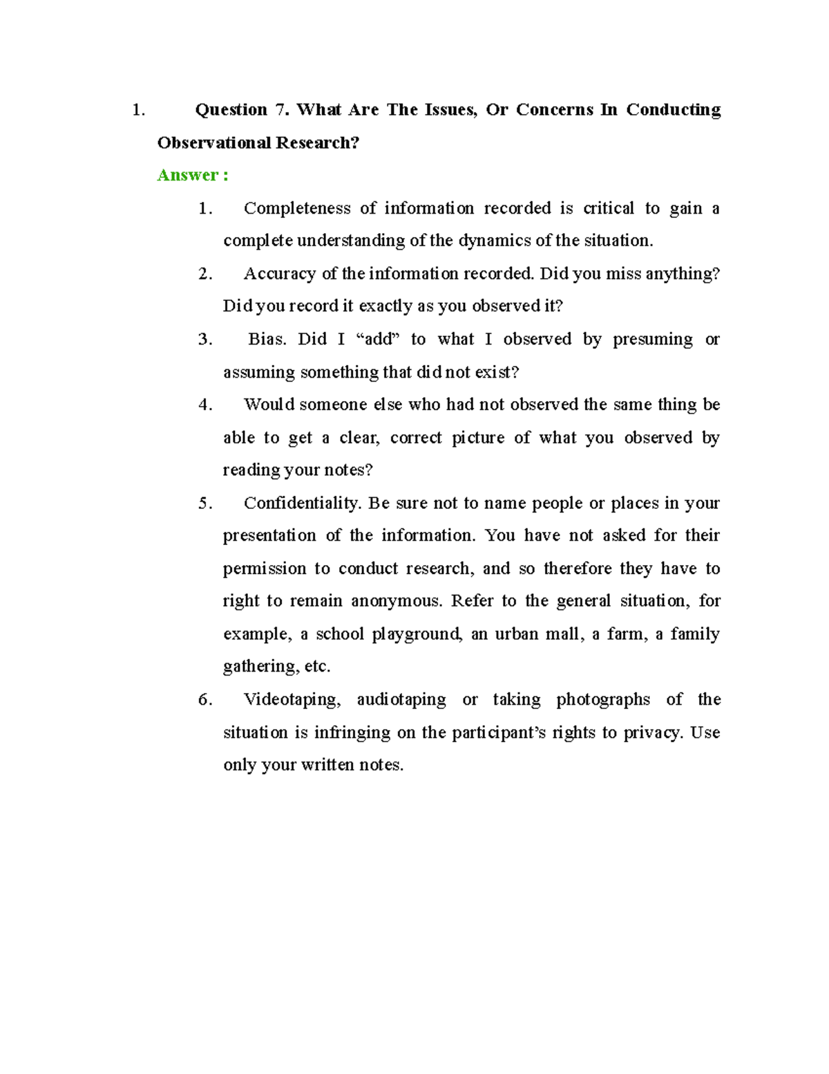 Question 7 When A double blind Procedure Is Used In A Study It
