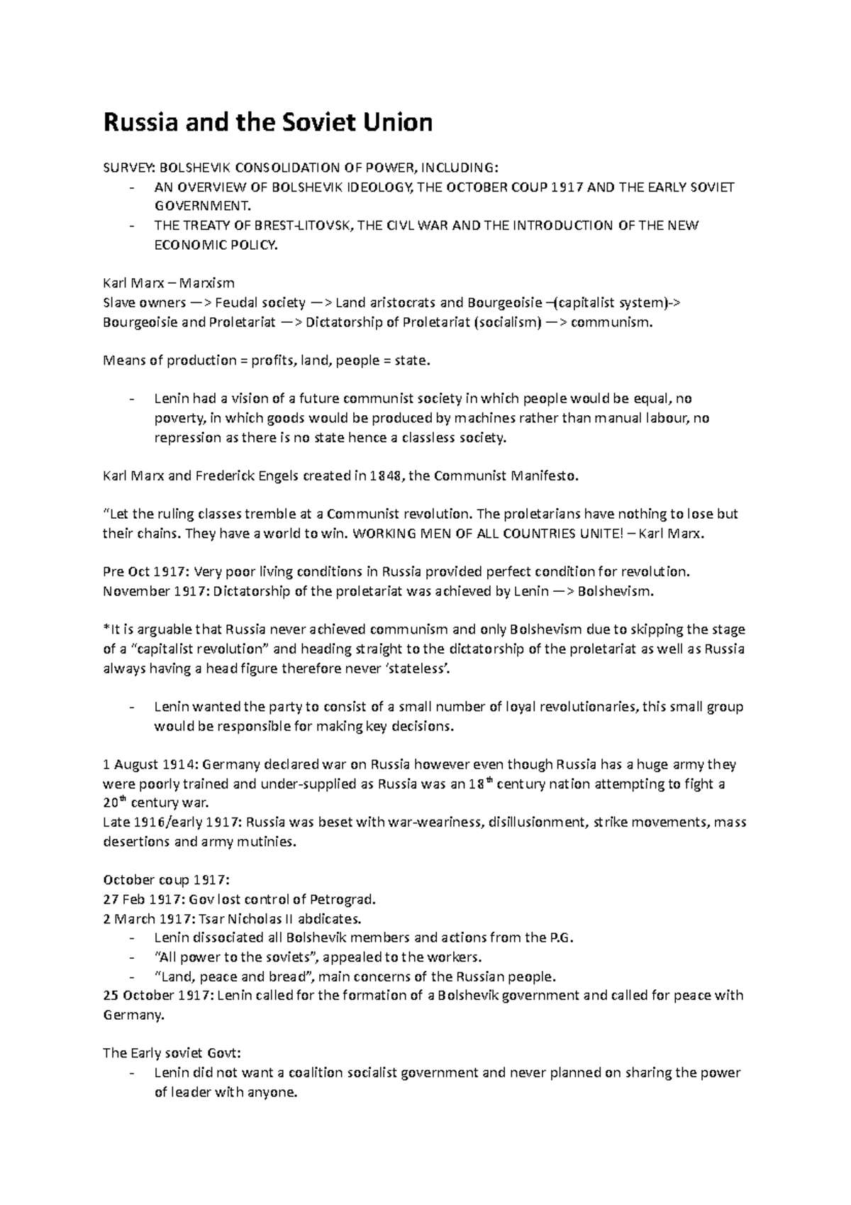 Russia and the Soviet Union - Russia and the Soviet Union SURVEY ...