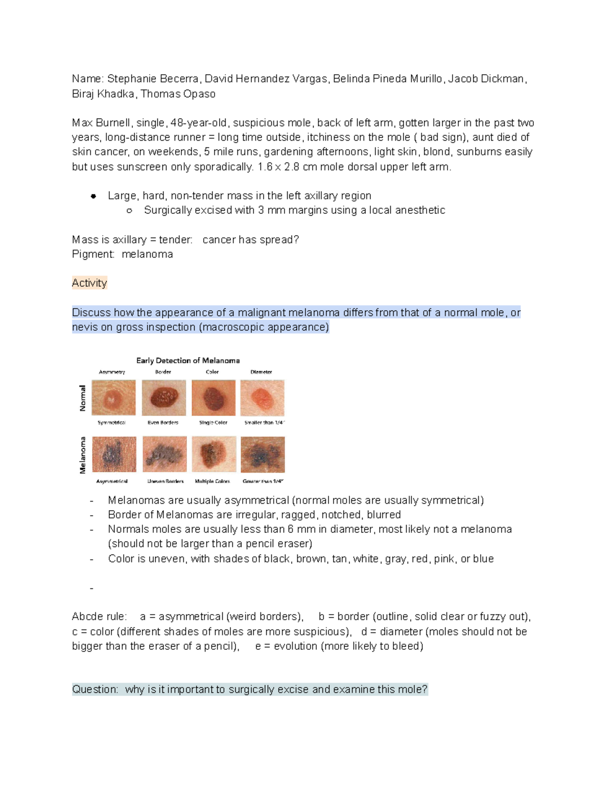Case study- Too much sun - Name: Stephanie Becerra, David Hernandez ...