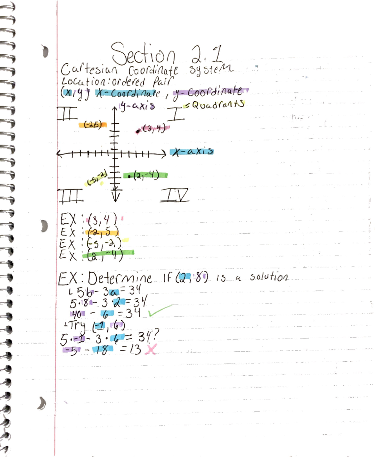 Section 2 - My homework - Section 2 Cartesian coordinate system ...