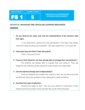 Field Study 1-ep 10 - FIELD STUDY 1 LEARNING EPISODE THE INSTRUCTIONAL ...