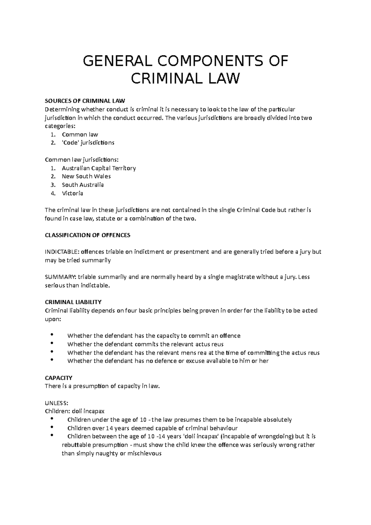 General Components OF Criminal LAW - GENERAL COMPONENTS OF CRIMINAL LAW ...