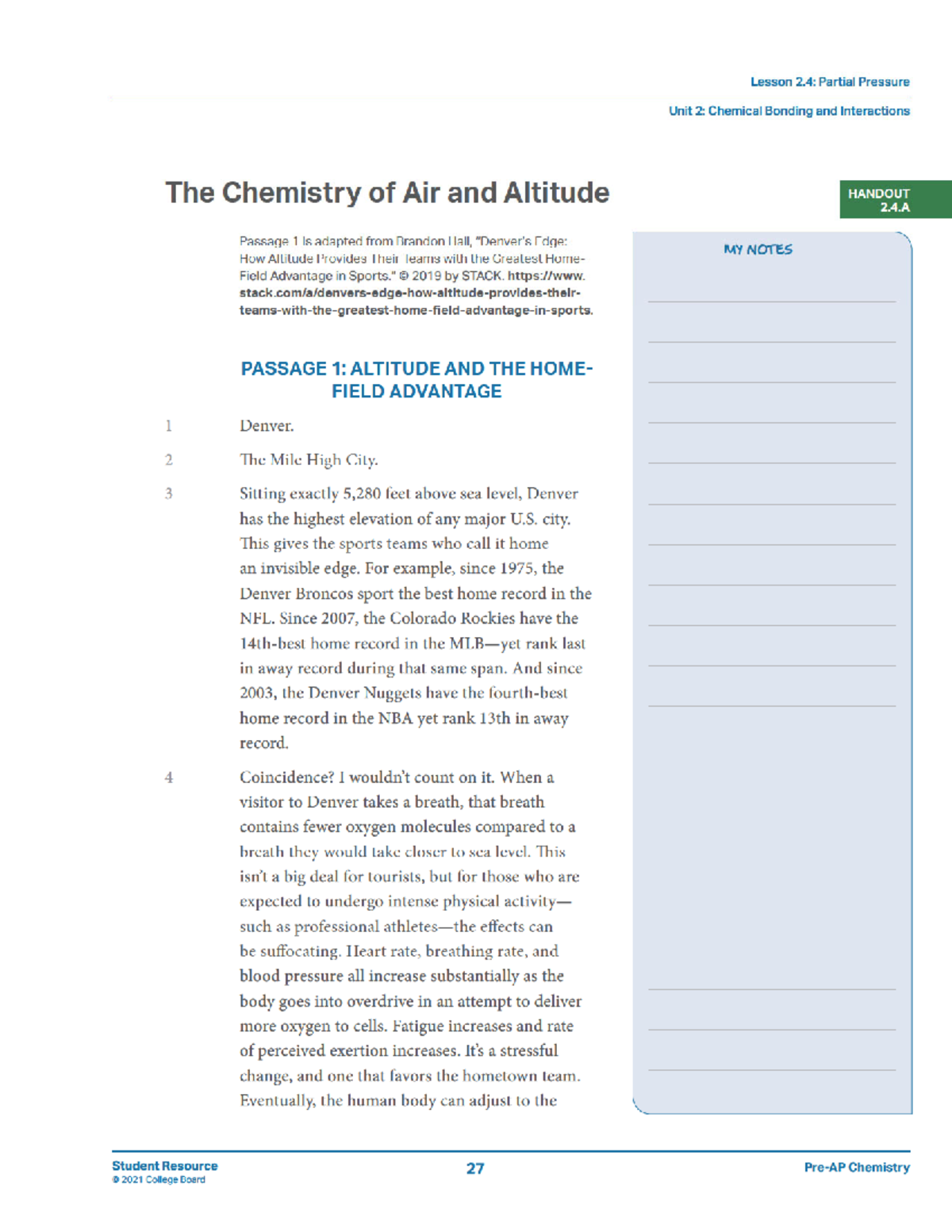 1Pre-AP Chemistry - Student Resources - Unit 2 - Lesson 2: Partial ...