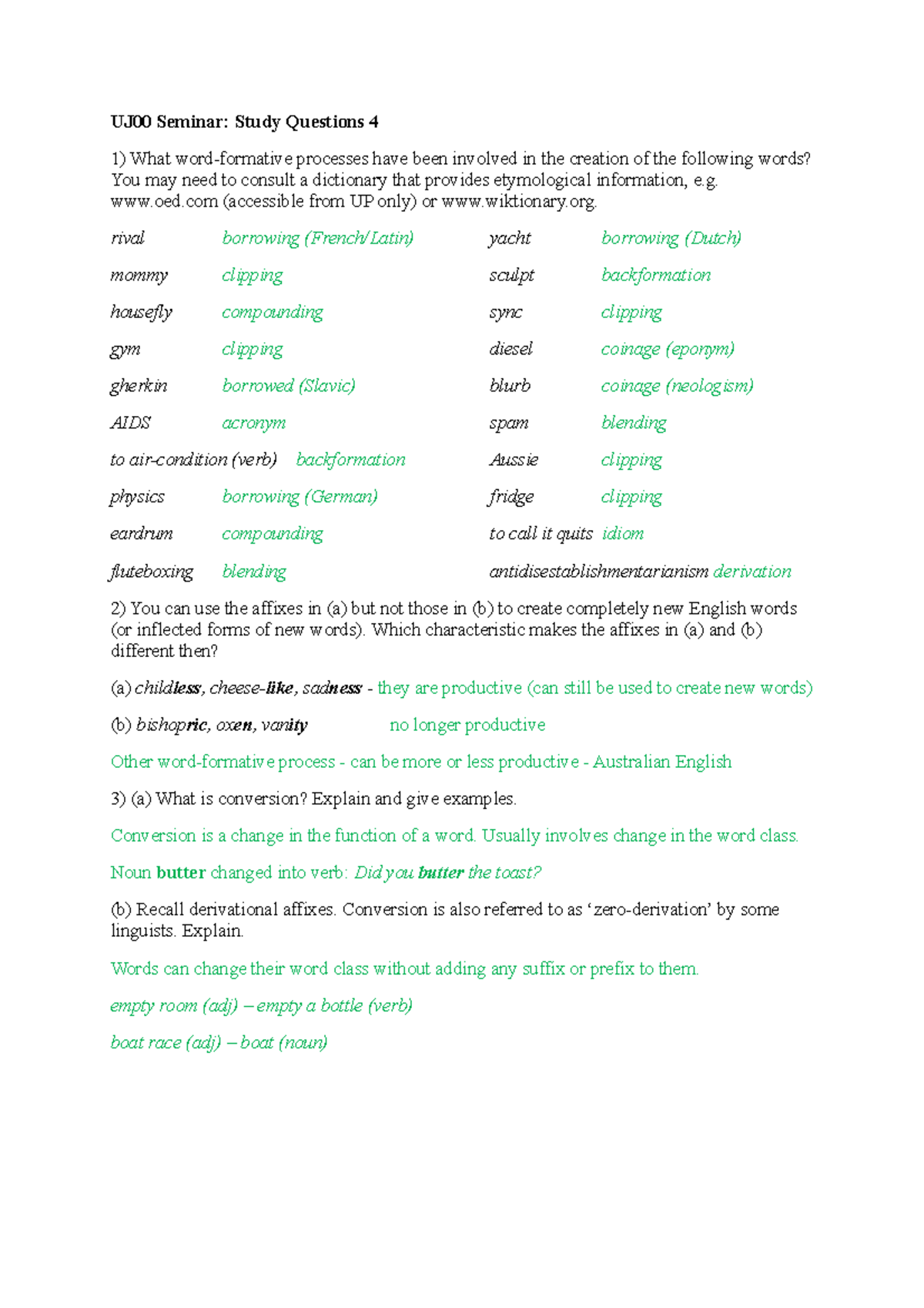 Study Questions 4 - oed (accessible from UP only) or wiktionary. rival ...