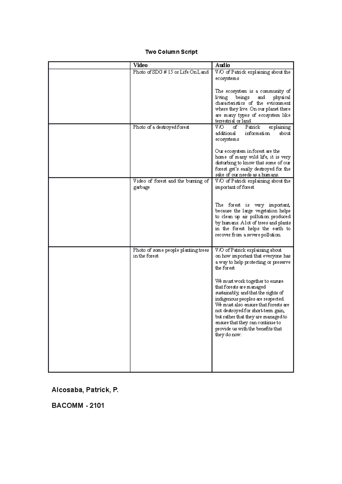 Two-Column-Script - kjajd;asdjk; - Two Column Script Video Audio Photo ...