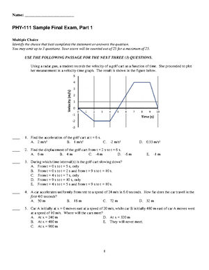 PHY-111 Topic 2 Multiple-Choice Practice Test - When you are done, open ...