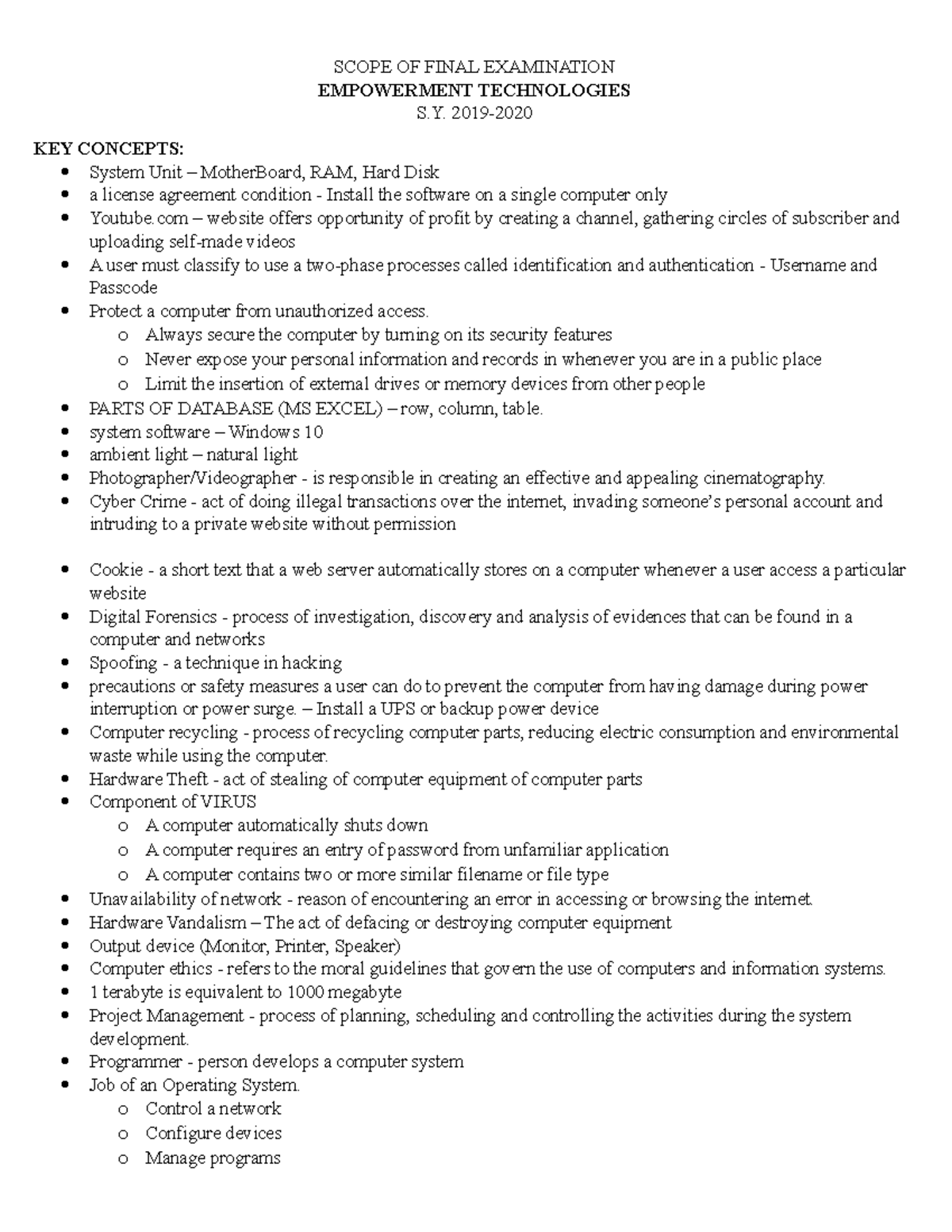 Etech-reviewer - Lecture notes 1 - Empowerment Technology - DHVSU - Studocu