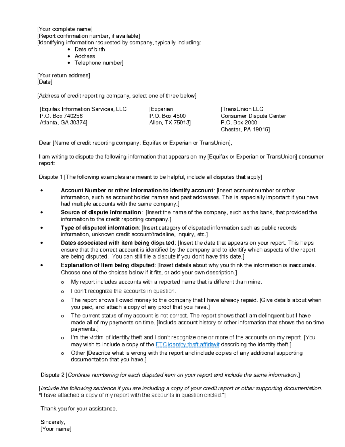 092016 cfpb Credit Reporting Dispute Letter (1)-Copy - [Your complete ...