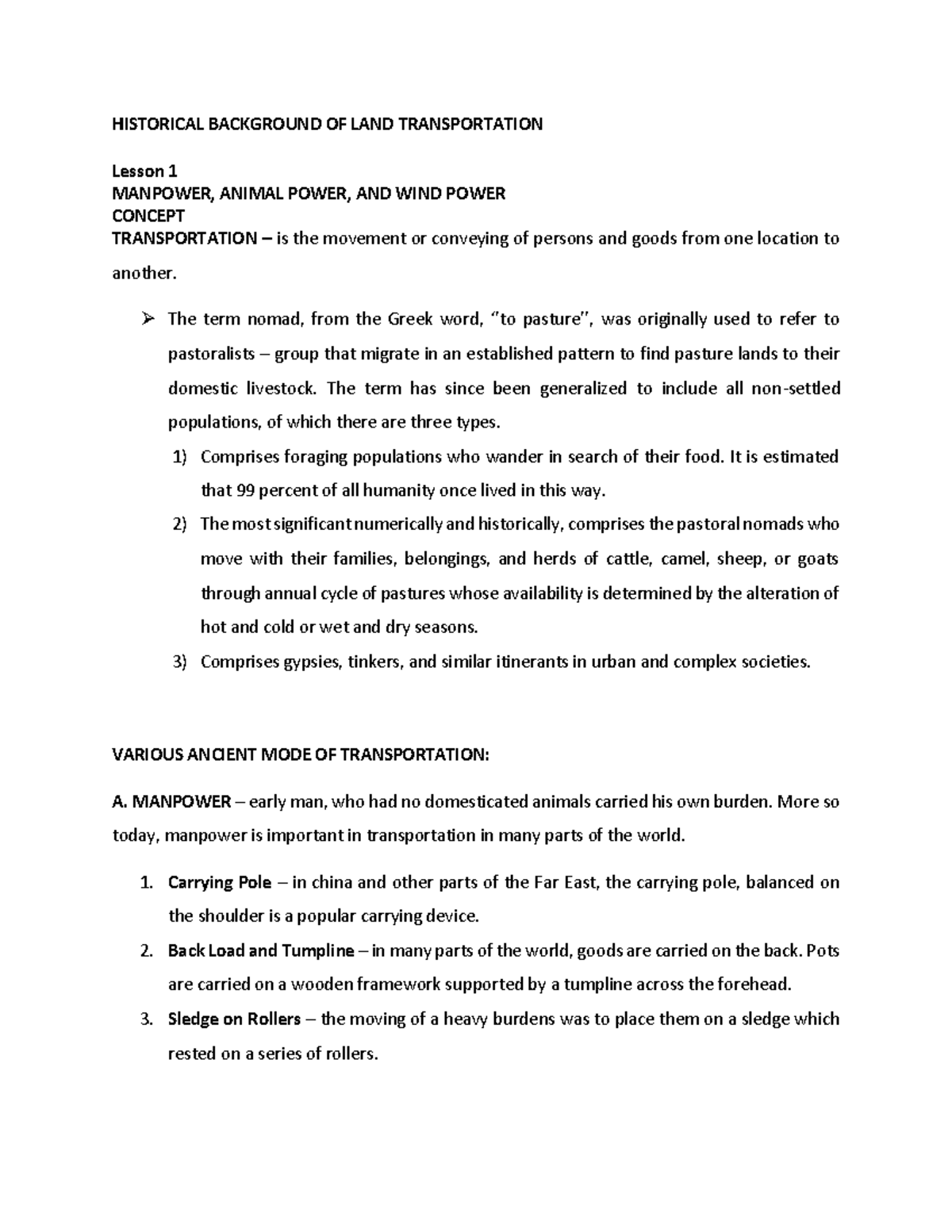 Prelims WEEK 1 - Module about historical background in land ...