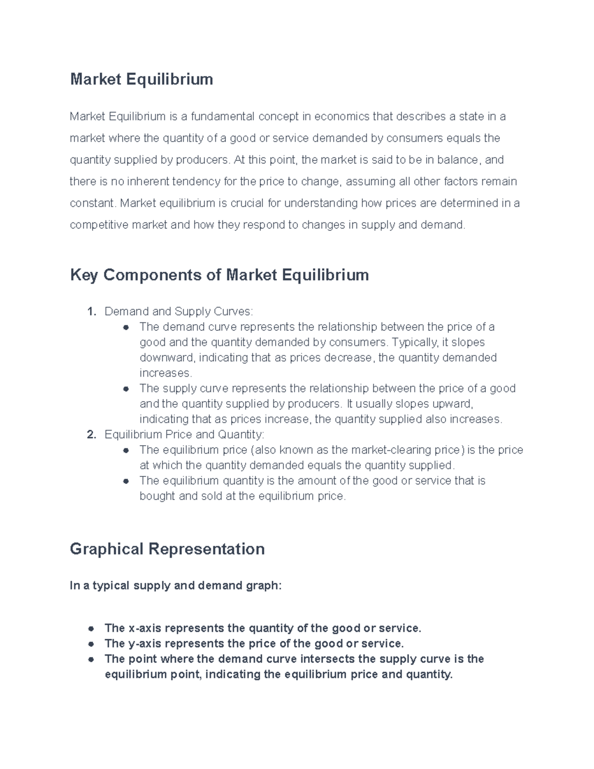 Explain the concept of Market Equilibrium in detail - Market ...