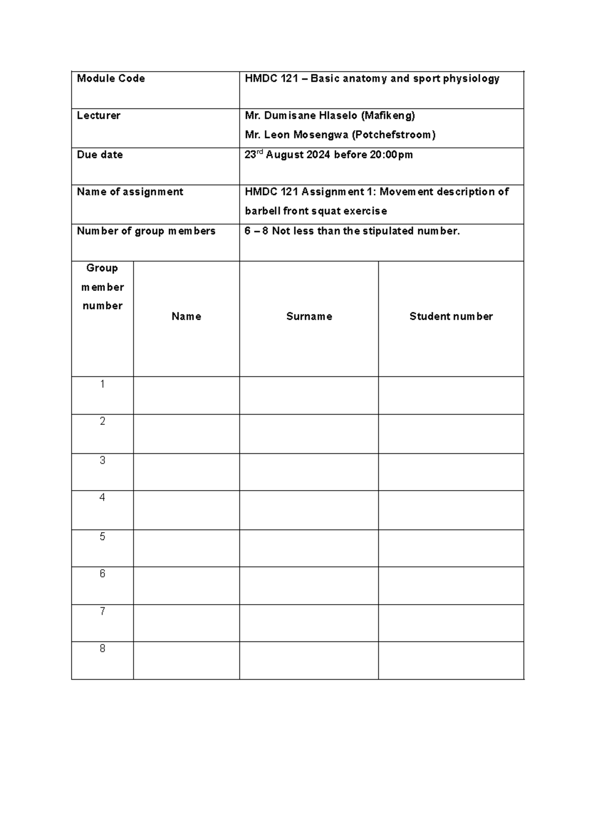 HMDC 121 Assignment 1 2024 reviewed - PESP111 - Module Code HMDC 121 ...