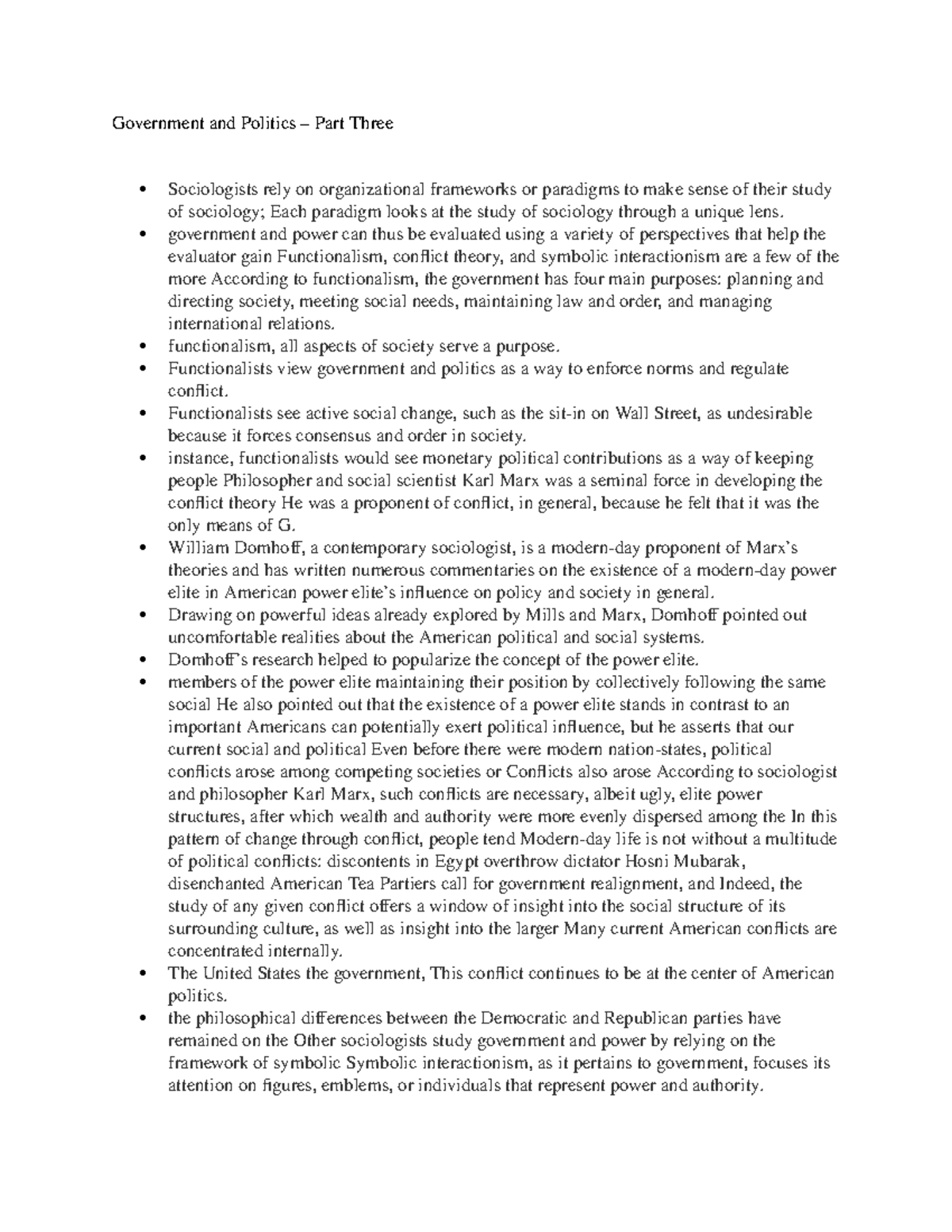 Government and Politics – Part Three - government and power can thus be ...